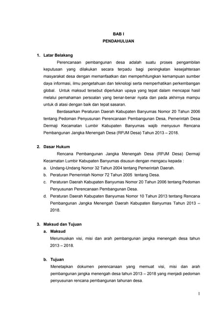 Contoh proposal pemekaran dusun desa embung kandong | DOCX