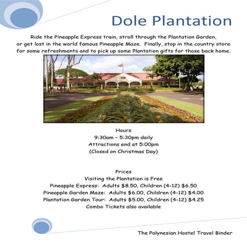 Dole plantation | PDF