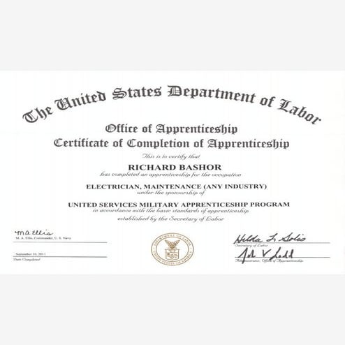 Dept of Labor Electrical Journeyman Cert | PDF
