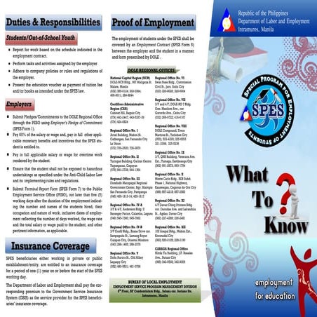 Special Program for Employment of Students (SPES) | PDF