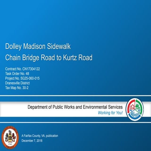 Dolley Madison Sidewalk - Chain Bridge Road to Kurtz Road | PPT