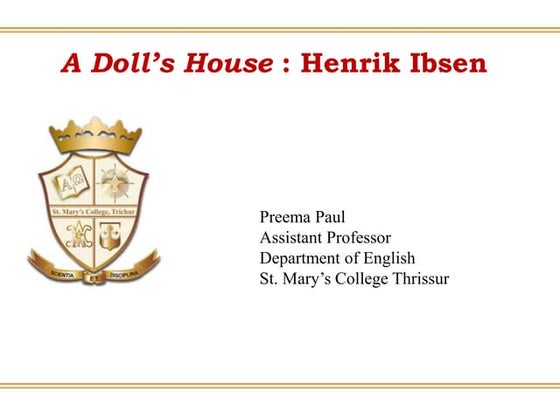 A doll’s house by Henrik Ibsen | PPT