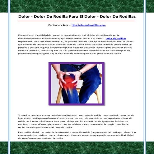 Dolor de rodillas | PDF