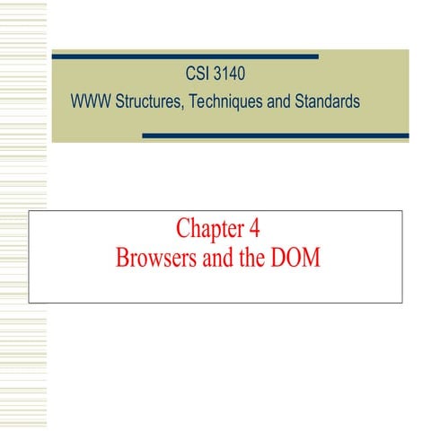 Document object model - web technology - chapter 3 | PPT