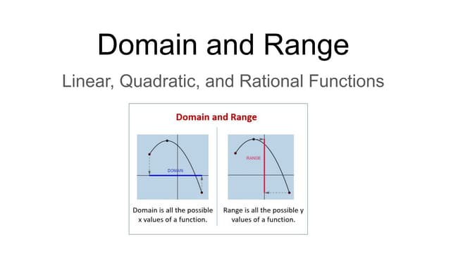 Domain And Range (linear, Quadratic, Rational Functions) | Pdf
