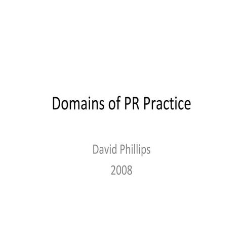 Domains Of Pr Practice | PPT