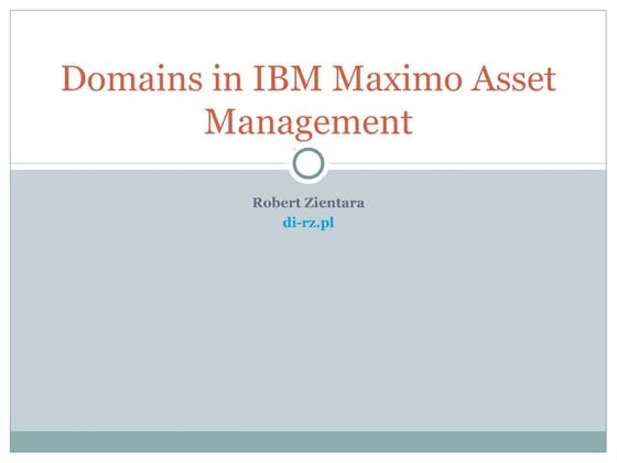 Failure Codes in IBM Maximo Asset Management | PPT