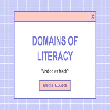 Domains of Literacy INSET for teachers., | PPTX