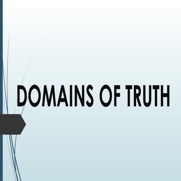 DOMAINS OF TRUTH.pptx Introduction to Philosophy First Sem, 2nd Quarter | PPTX