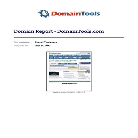 Domain tools com-2013-07-10 | PDF