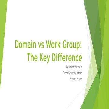 Domain vs Work Group Presentation slide pdf | PPT