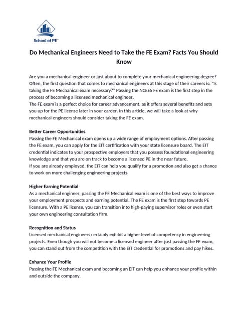 FE Exam Waivers Common Myths and Facts. | DOCX | Educational Assessment ...