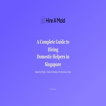domestic helper guide singapore by Hireamaid.sg
