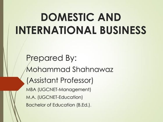 Globalisation and its impact on international business environment | PPTX
