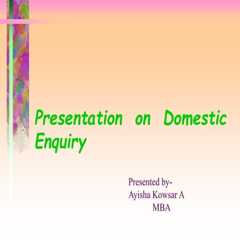 Domestic enquiry | PPT