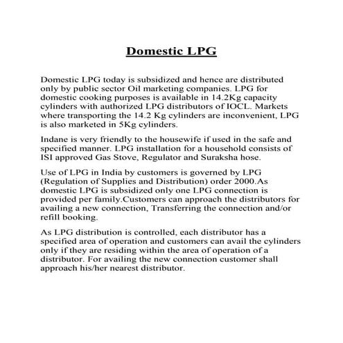 Uses and size of lpg gas cylinder | PDF