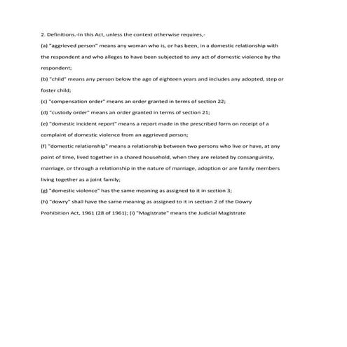 Domestic violence act | PDF