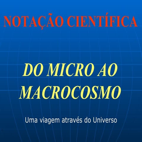 Do micro ao macro | PPT
