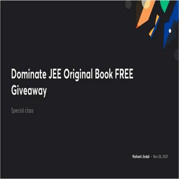 Dominate_JEE Original Book Free Giveaway | PDF