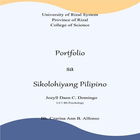 Portfolio sa Sikolohiyang Pilipino | PDF