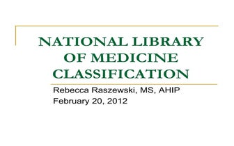 LIS417: NLM Classification and MeSH | PPT