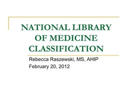 LIS417: NLM Classification and MeSH | PPT
