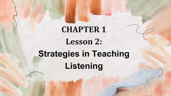 A LESSON PLAN ON LISTENING SKILLS | PDF