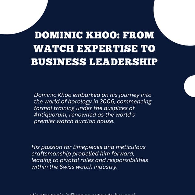 Dominic Khoo From Watch Expertise to Business Leadership.pdf | Business ...