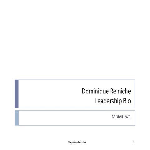 Dominique Reiniche by Stephane Lesaffre | PPT