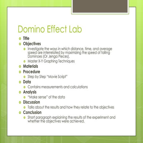 Physics Domino effect Lab | PPTX