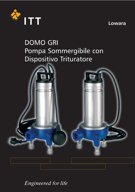 Scheda tecnica Lowara DOMO 7/B - 7VX - 10/B - 10VX - 10/B - 15B - 15VX ...
