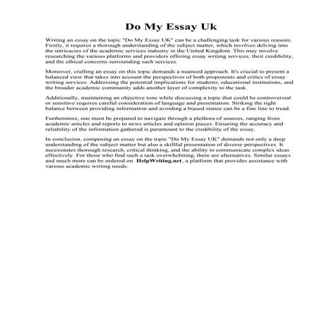 Do My Essay Uk | PDF