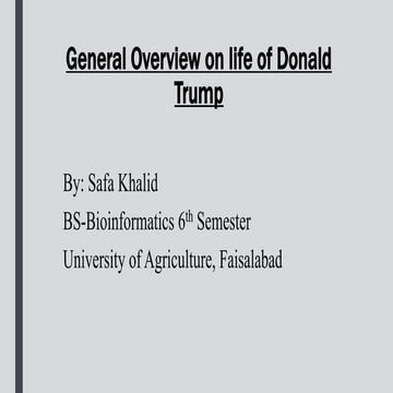 Biography of Donald Trump (45th US President) | PDF