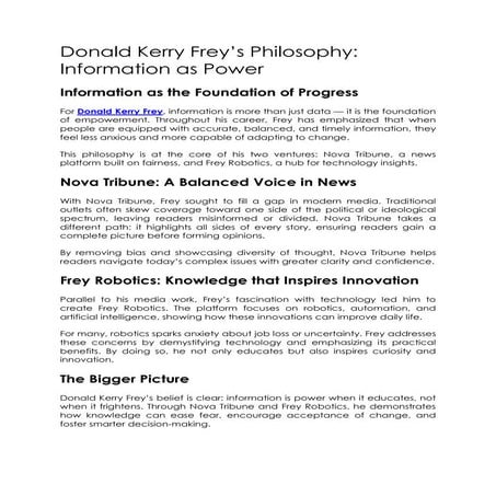 Donald Kerry Frey presentations