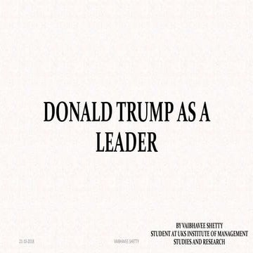 Donald trump as a leader | PPTX