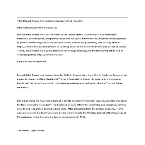 Donald Trump Presentation and his life.pptx