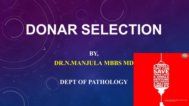Blood Donor Selection Criteria .pptx | Blood Disorders | Diseases and ...