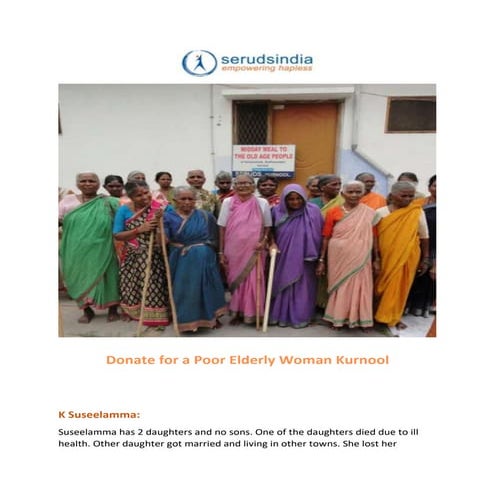 Donate for a Poor Elderly Woman's Kurnool | PDF