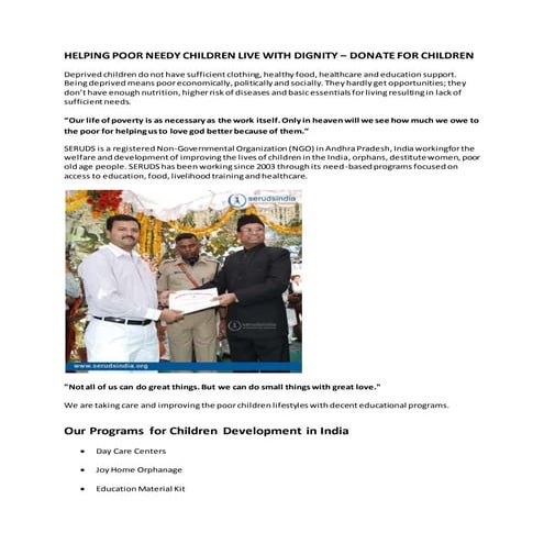 Donation for Child Education | PPTX