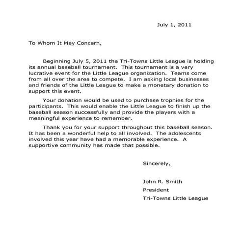 Donation request | DOCX