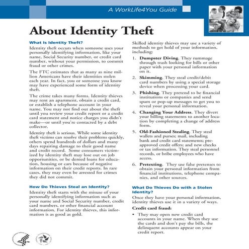 DONCEAP - May - About Identity Theft | PDF