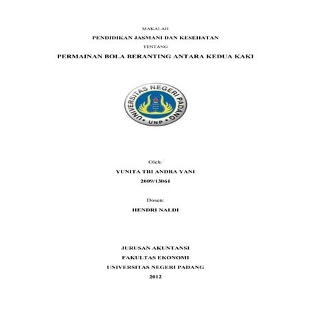 MAKALAH PENDIDIKAN JASMANI DAN KESEHATAN TENTANG PERMAINAN BOLA ...