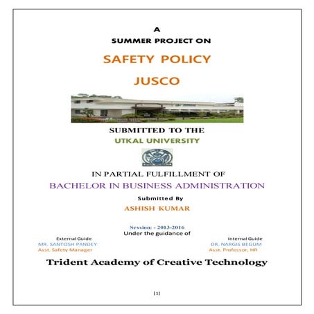 SAFETY POLICY JUSCO | DOCX | Civil Engineering Industry | Industries