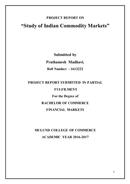 commodity market | PPTX | Stocks and Bonds | Personal Investing