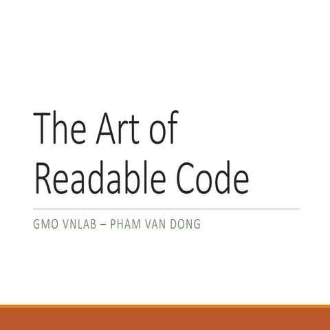 The Art of Readable Code - DongPV | PPT