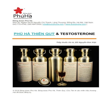 Thiên quý và Te stos teron e (Nội tiết tố sinh dục nam) | PDF