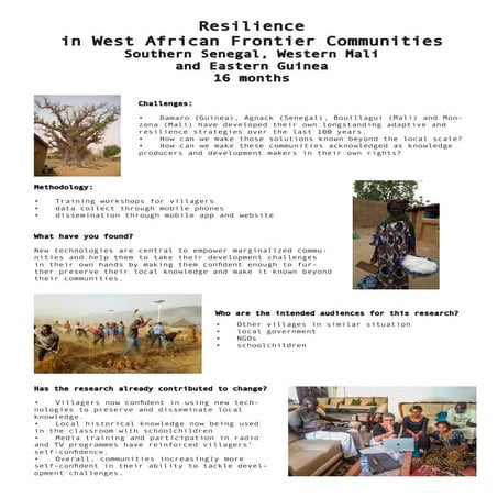 Power of partnership conference: Poster: Resilience in West African frontier communities ...
