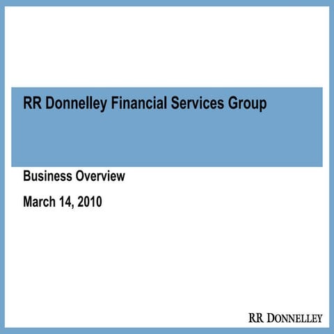Donnelley business overview_fnancialservices | PPT