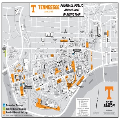Donor Lots Football Parking Map of Tennessee University | PDF