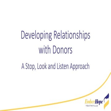 Building Donor Relationships | PPTX | Non-Profit Organizations | Industries